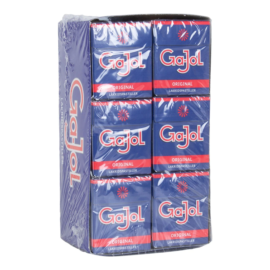 Ga-Jol Halspastiller Blå Lakrids 24 Pakker | Original lakridspastiller