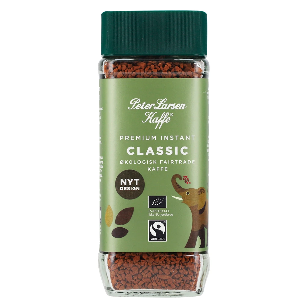 Kaffe Peter Larsen Instant Øko Fairtrade Classic, 100 gr
