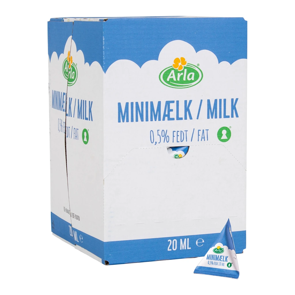 Kaffemælk | Arla minimælk 20 ml | 100 stk små mælk til kaffe ☕
