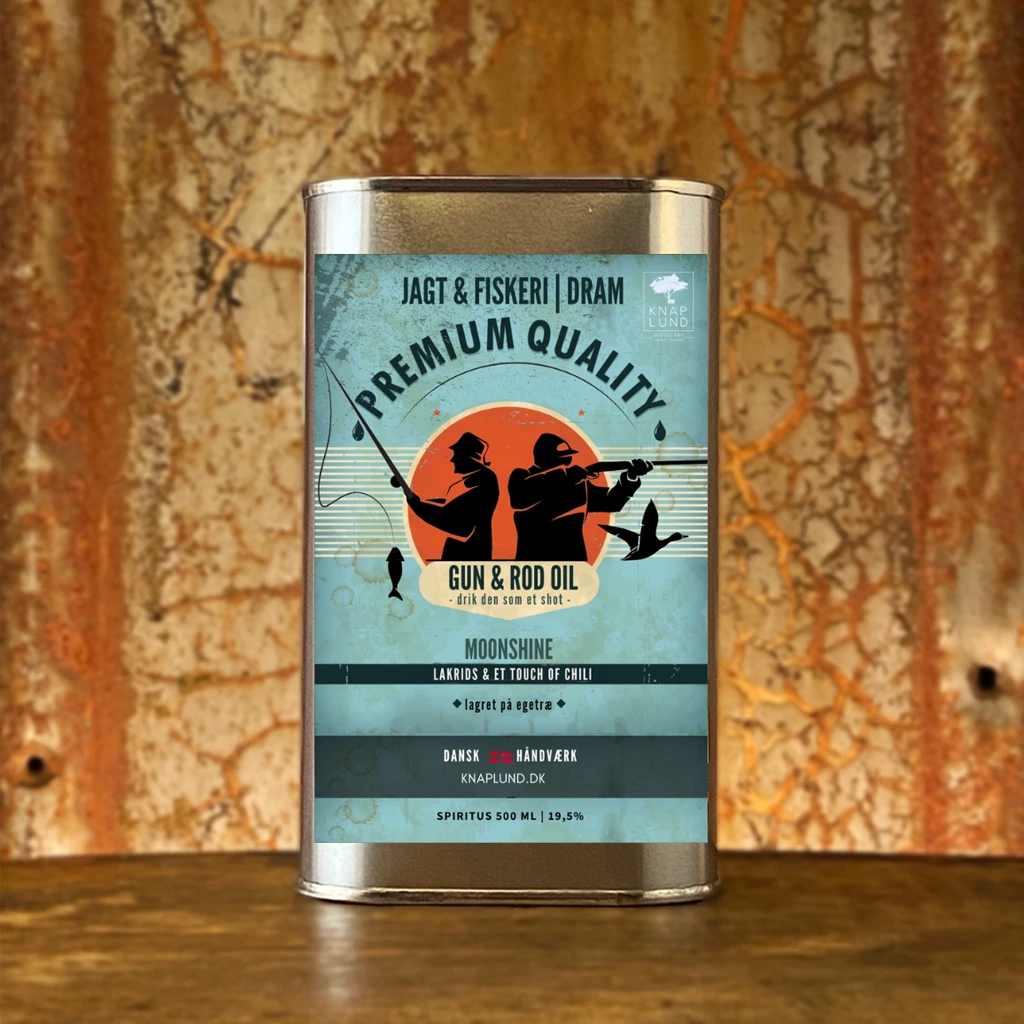 Knaplund Moonshine Gun & Rod Oil lakrids og chili, 500 ml Knaplund Moonshine Gun & Rod Oil lakrids og chili, 500 ml