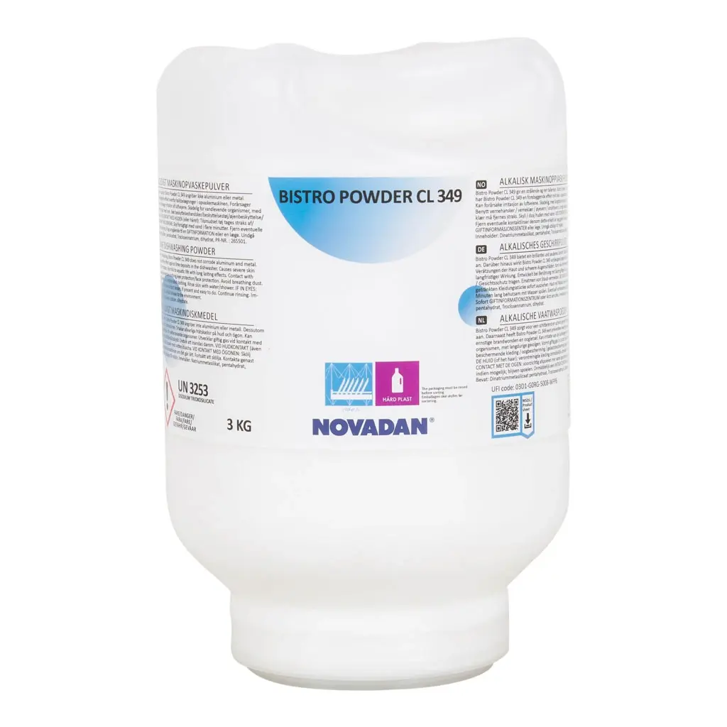 Opvaskepulver Novadan Bistro Powder CL 349 m/klor - 3 kg