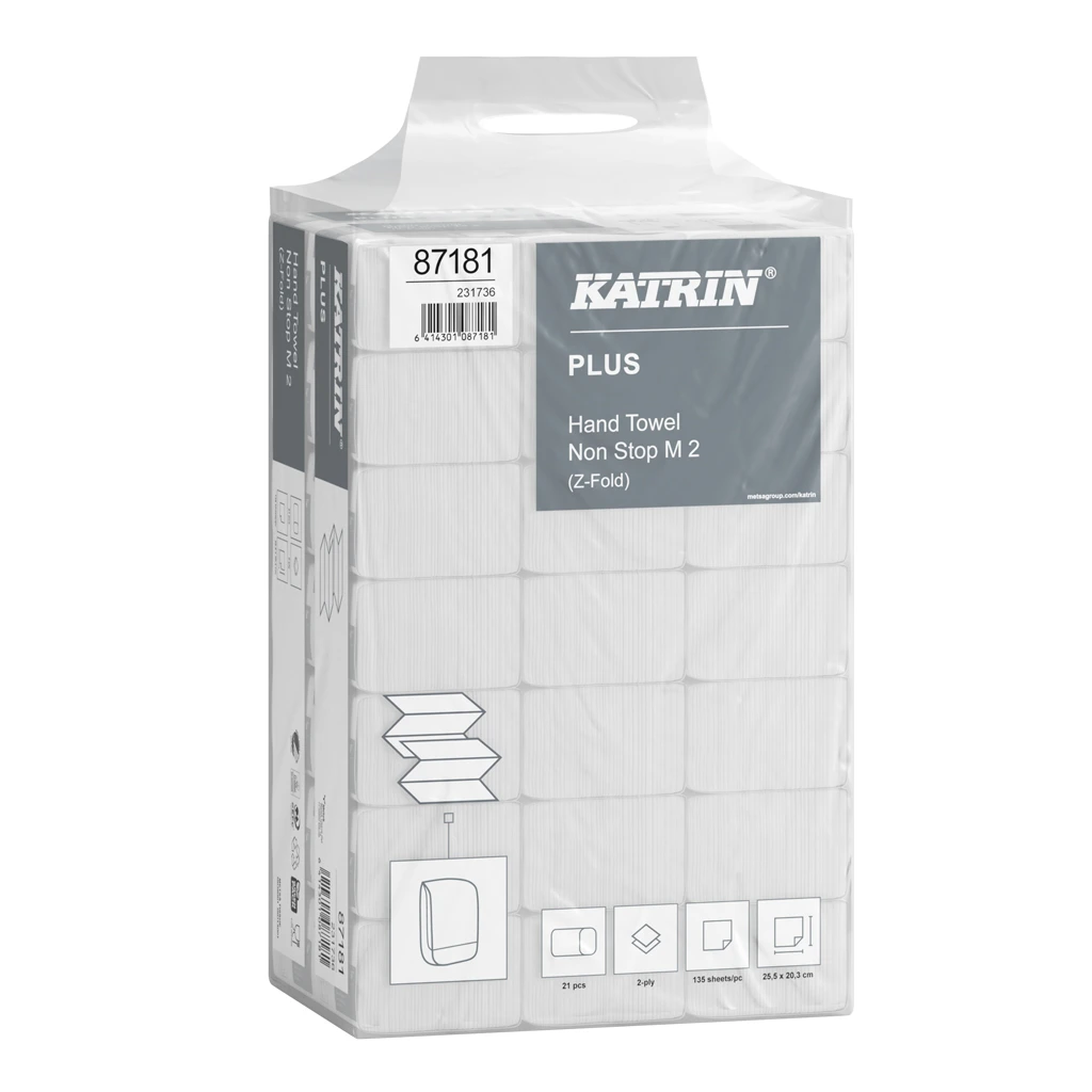Papirhåndklæde Katrin Plus 2-lags 25,5 cm 2835 ark 87181
