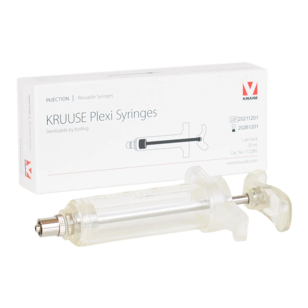 Plexisprøjte Kruuse, Luer Lock 20 ml | Køb flergangssprøjter her