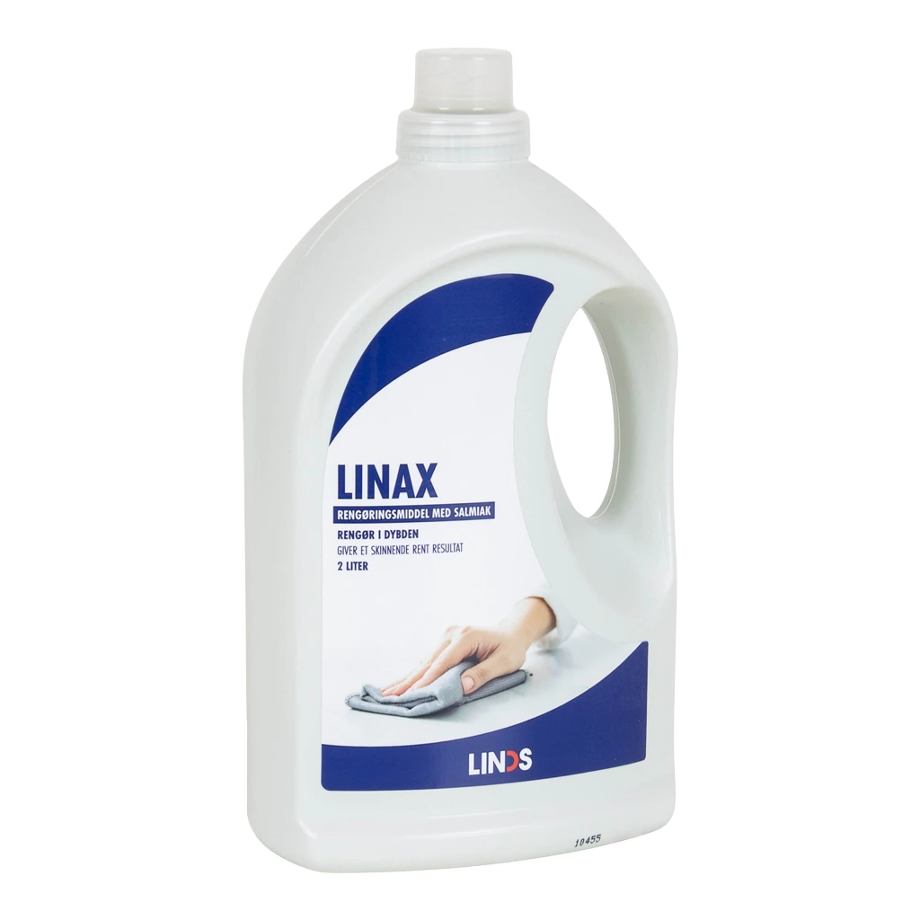 Rengøringsmiddel Linax 2 ltr | Med salmiak | Køb online hos LINDS.dk