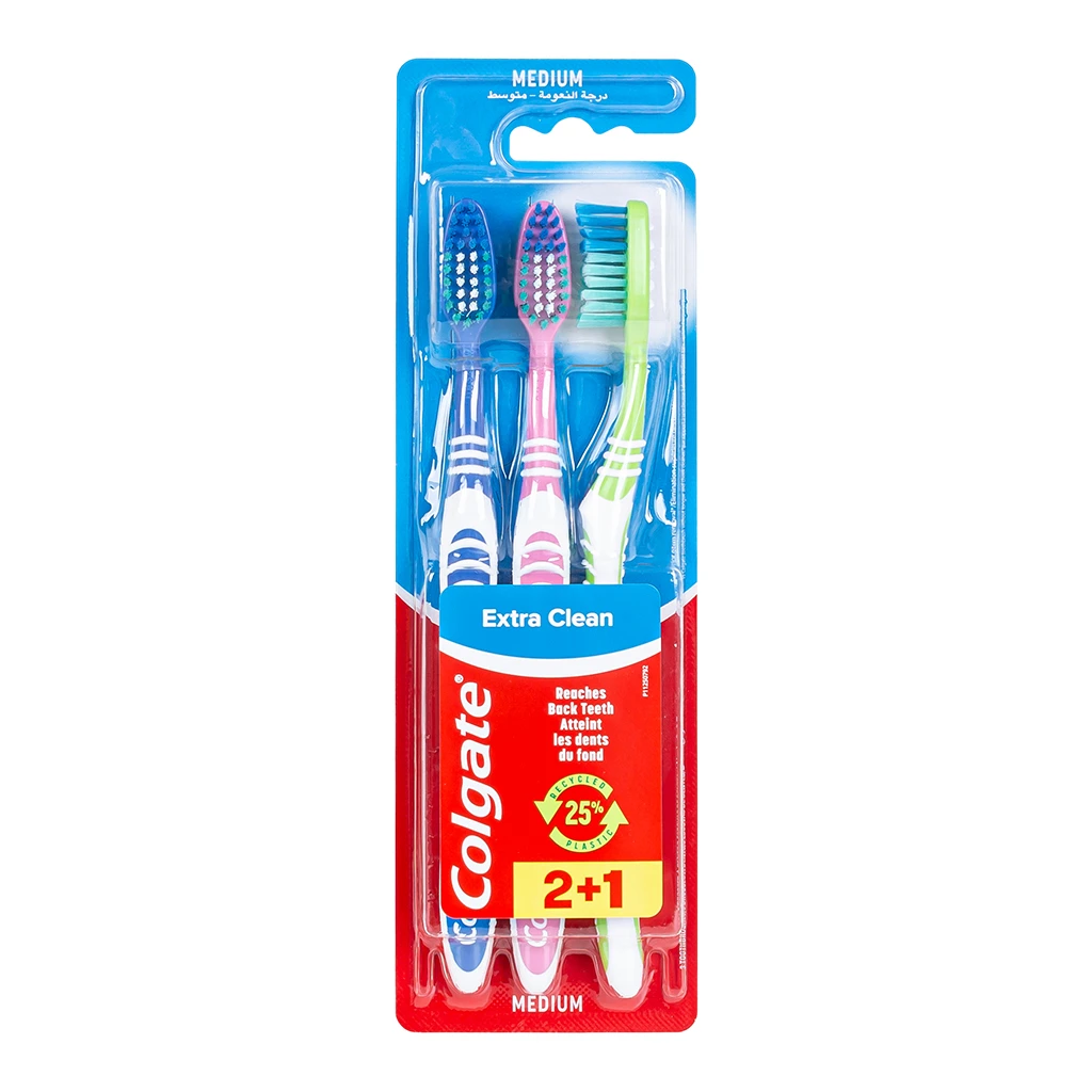 Tandbørste Colgate Extra Clean Medium, 3 stk