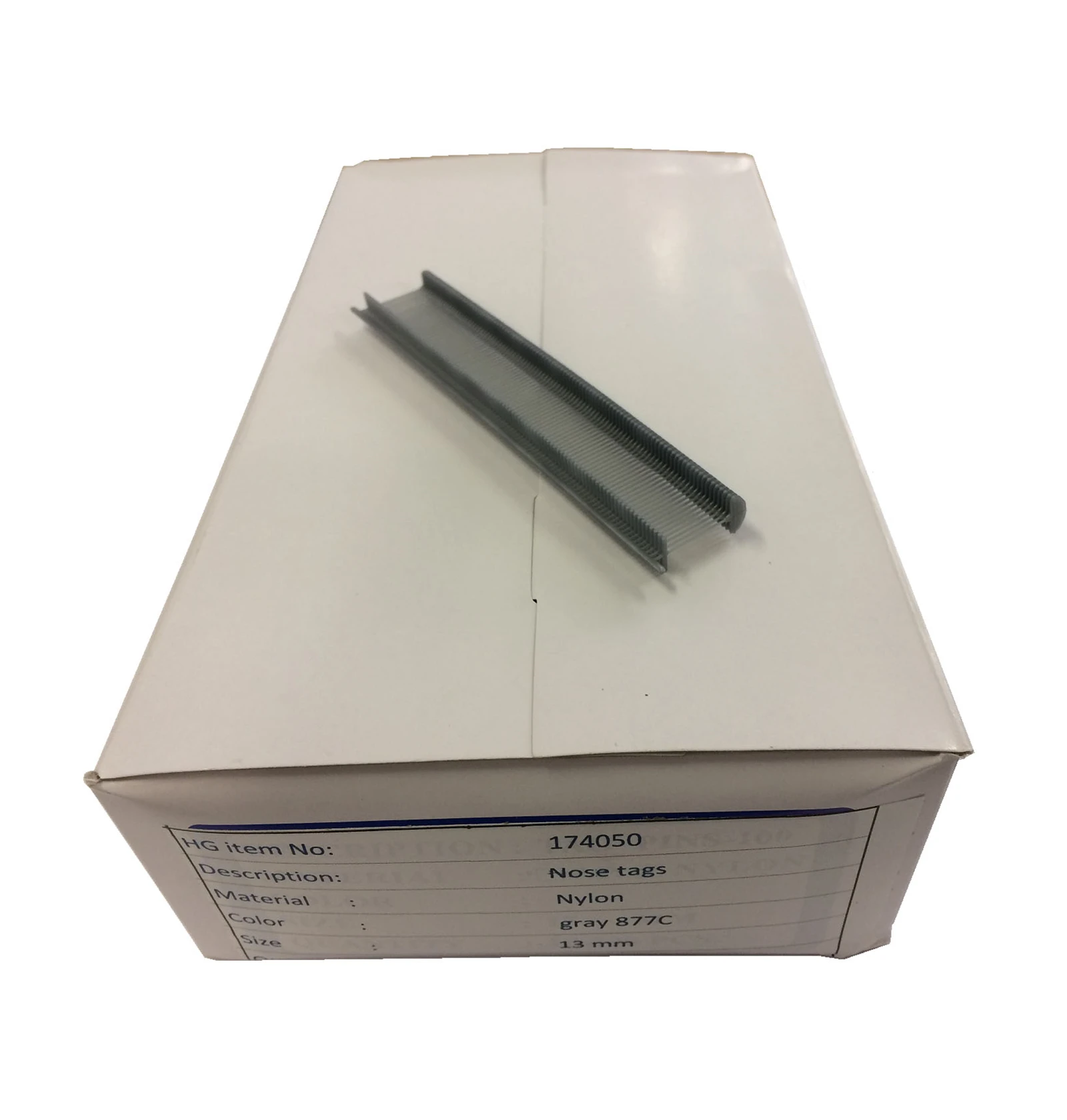 Nose tags, grey 13mm UM Nylon, 10.000 pcs