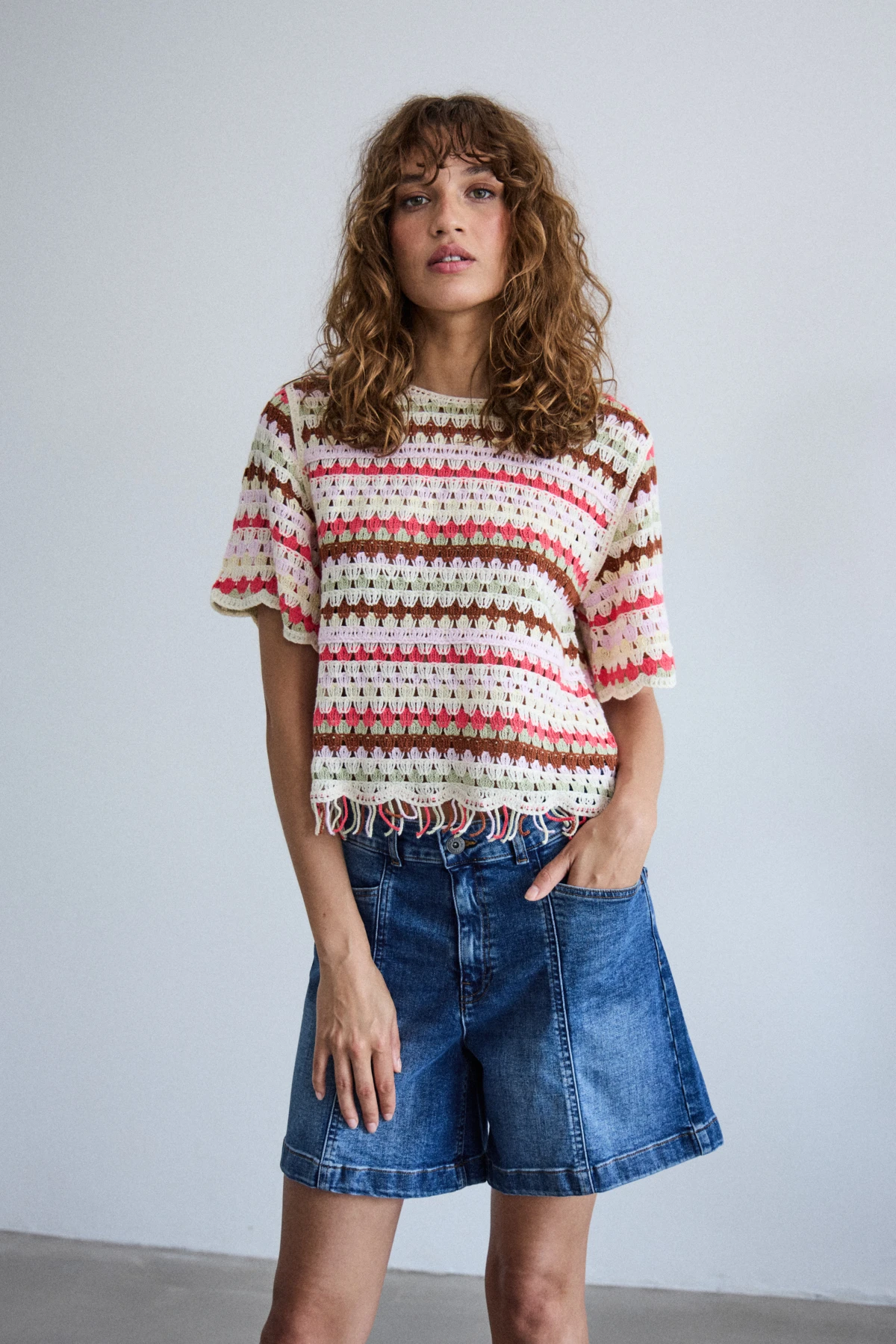 20122700 SHORTS & KNICKERS Washed med. blue fra Ichi.