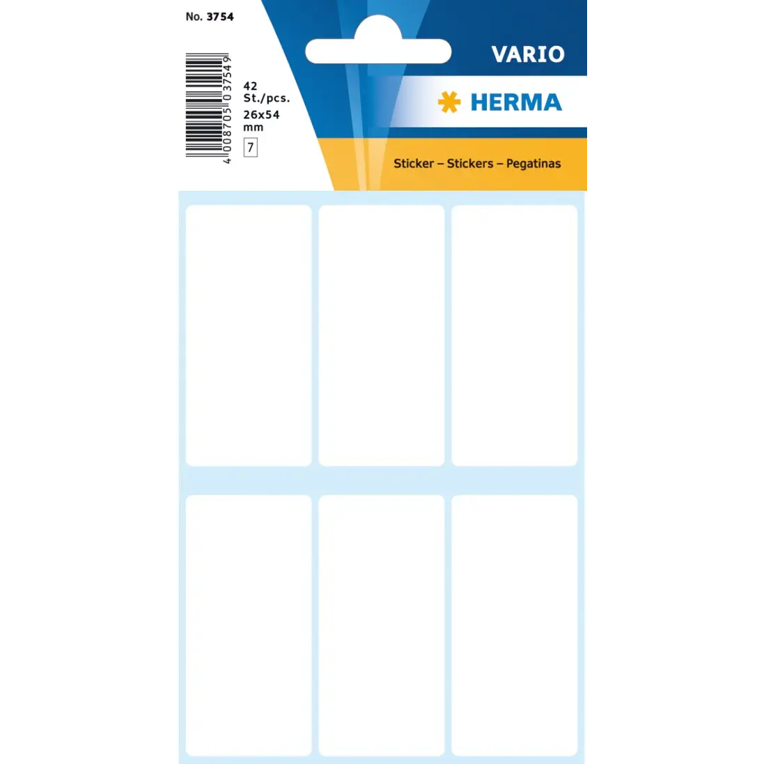 Etiketter - Herma - 26x54 mm - Hvid - 42 stk - Køb billigt på Grafical.dk