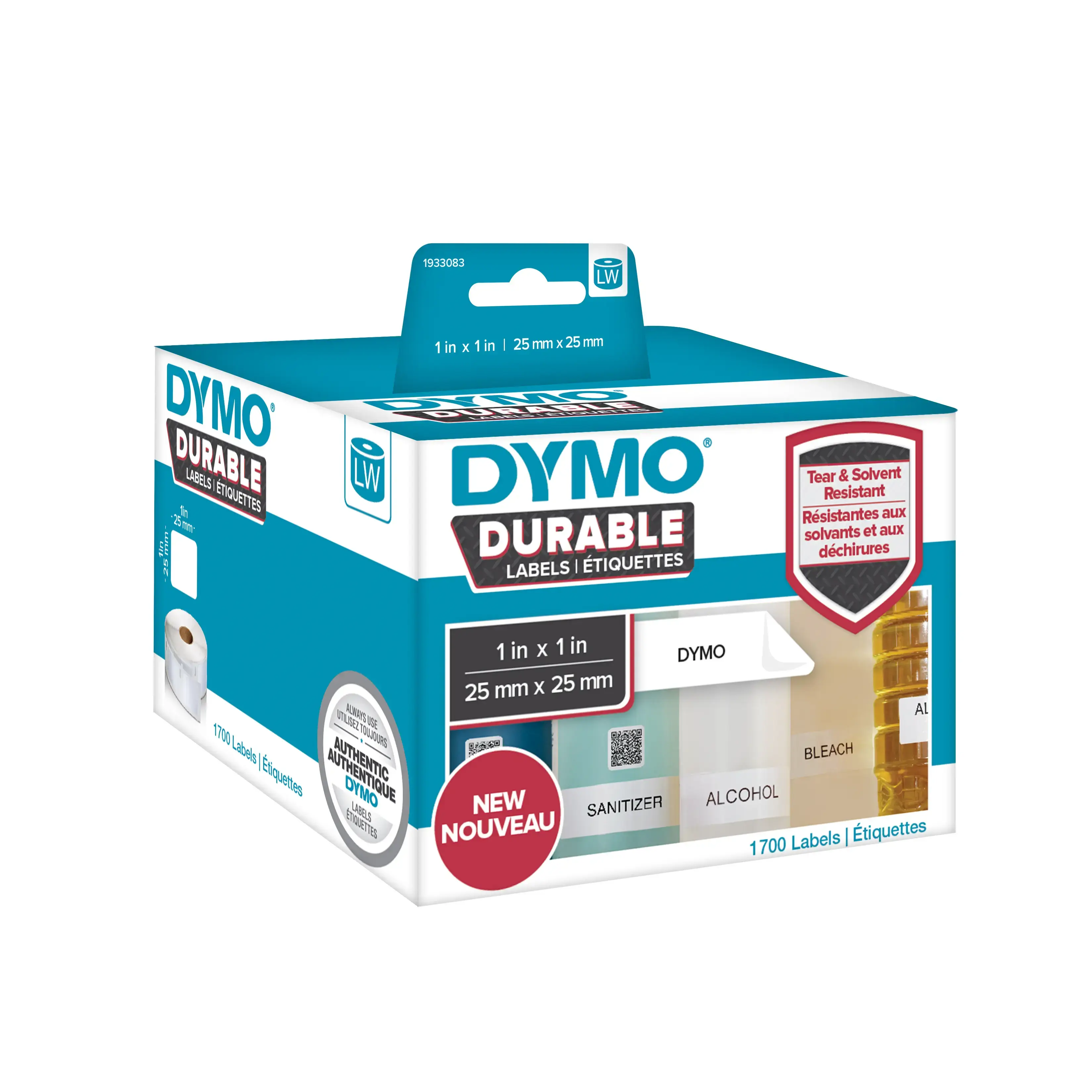Label Dymo Durable etiket 25x25mm 700stk - Køb billigt på Grafical.dk