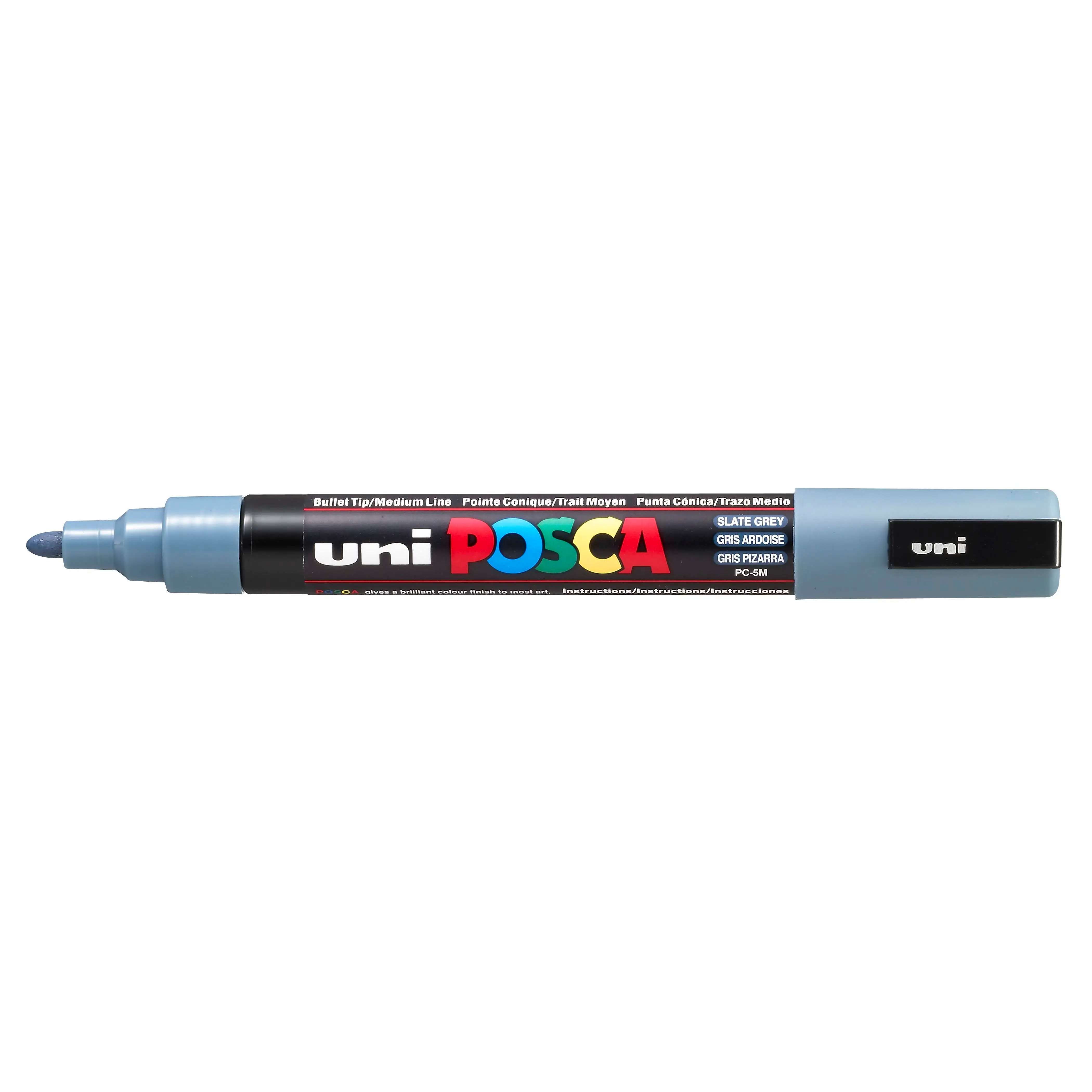 Paint marker Uni Posca PC-5M slate grey 1,8-2,5mm - 6 stk - Køb billigt ...