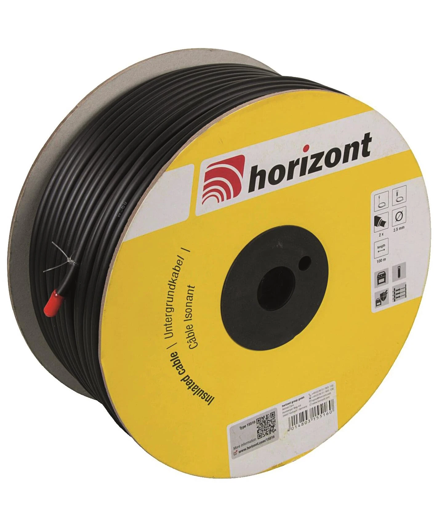 Horizont Jordkabel Isol. 2,5 mm 100 m