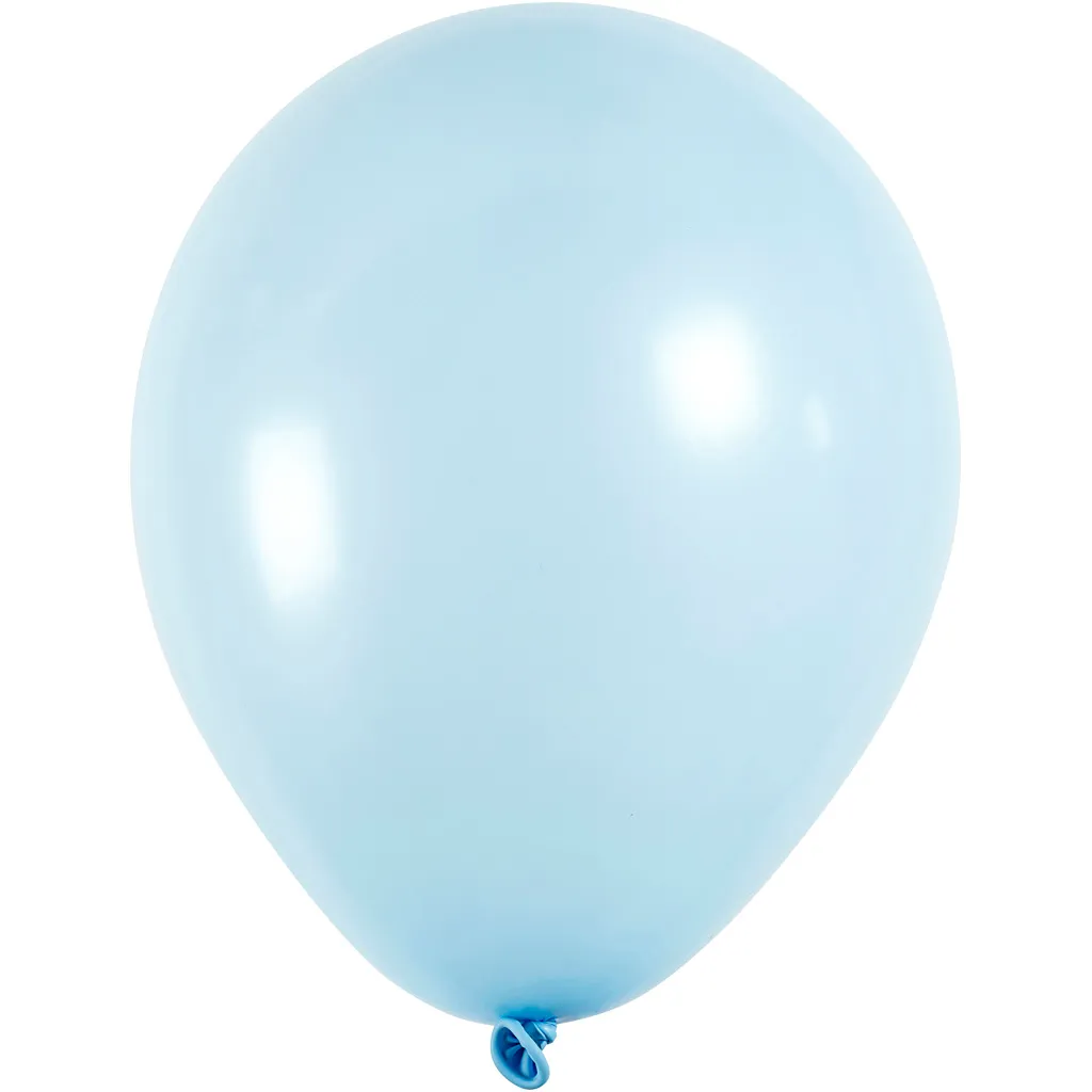 Lyse blå balloner i dia. 23 cm - 10 stk.