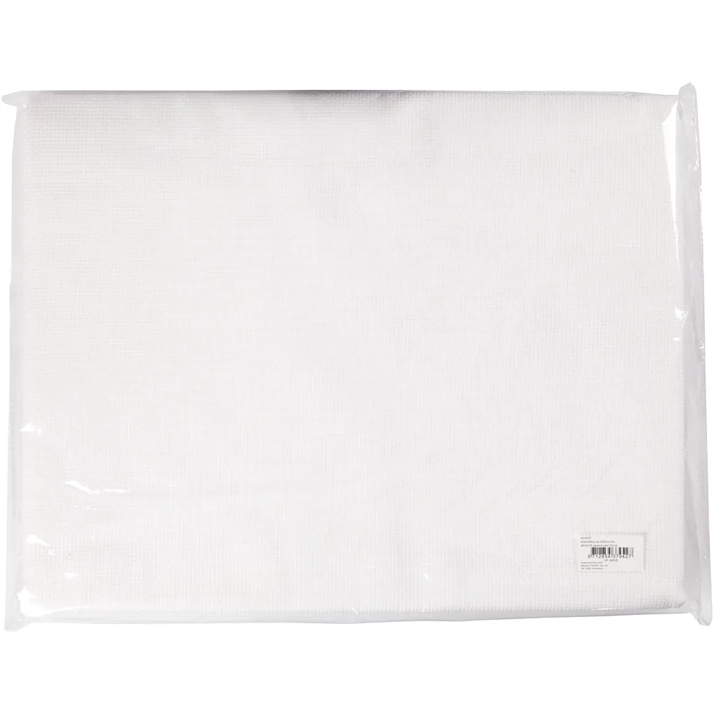 Aidastof i hvid med 35 tern pr. 10 cm. - Flot broderistof