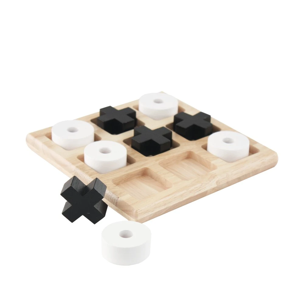 Kryds og Bolle i træ (sort & hvid) 4 år