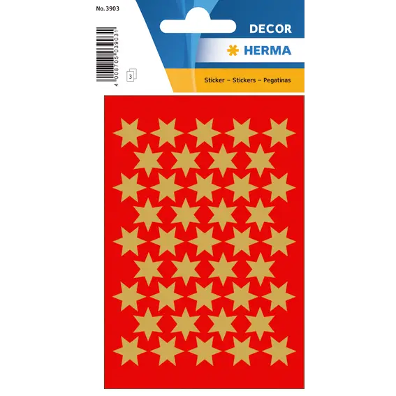 Stjerne klistermærker Herma 14mm gold foil 3 sheets - Køb billigt på ...