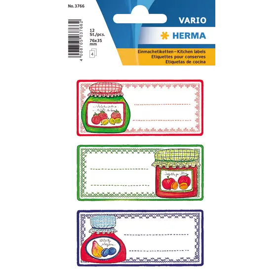 Kitchen labels Herma 76x35mm preserving glass 4 sheets - Køb billigt på ...