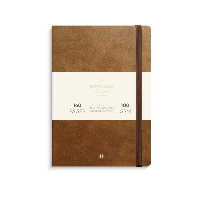 Notebook Deluxe A5 brown - Køb billigt på Grafical.dk