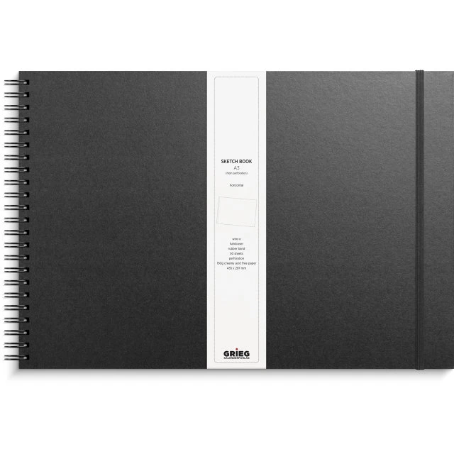 Skitseblok A3 large sort kunstskind - Køb billigt på Grafical.dk