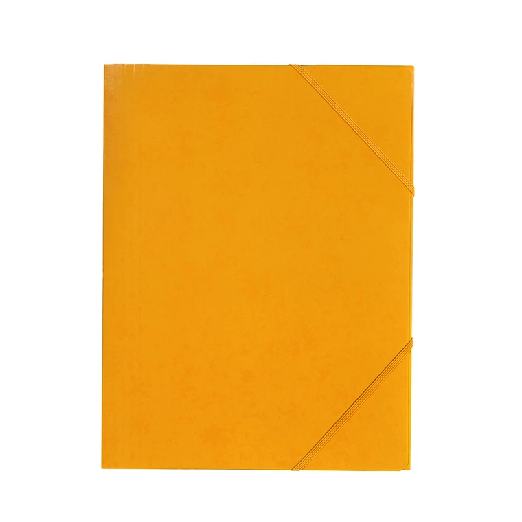 Kartonmapper C4 med 3 klapper & elastik gul 400g