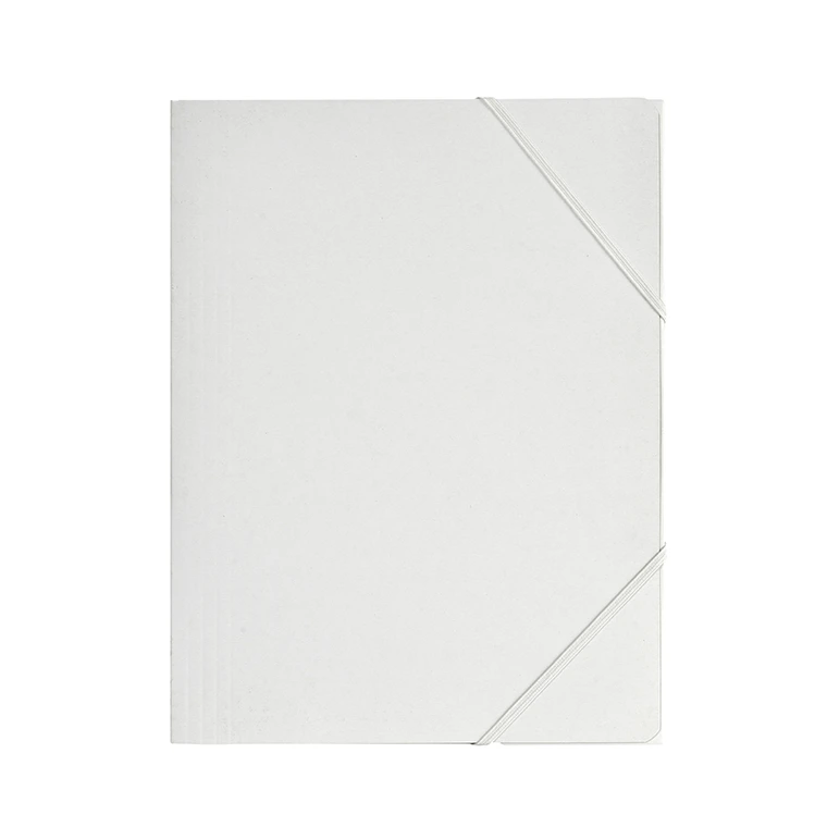 Kartonmapper C4 med 3 klapper & elastik hvid 400g