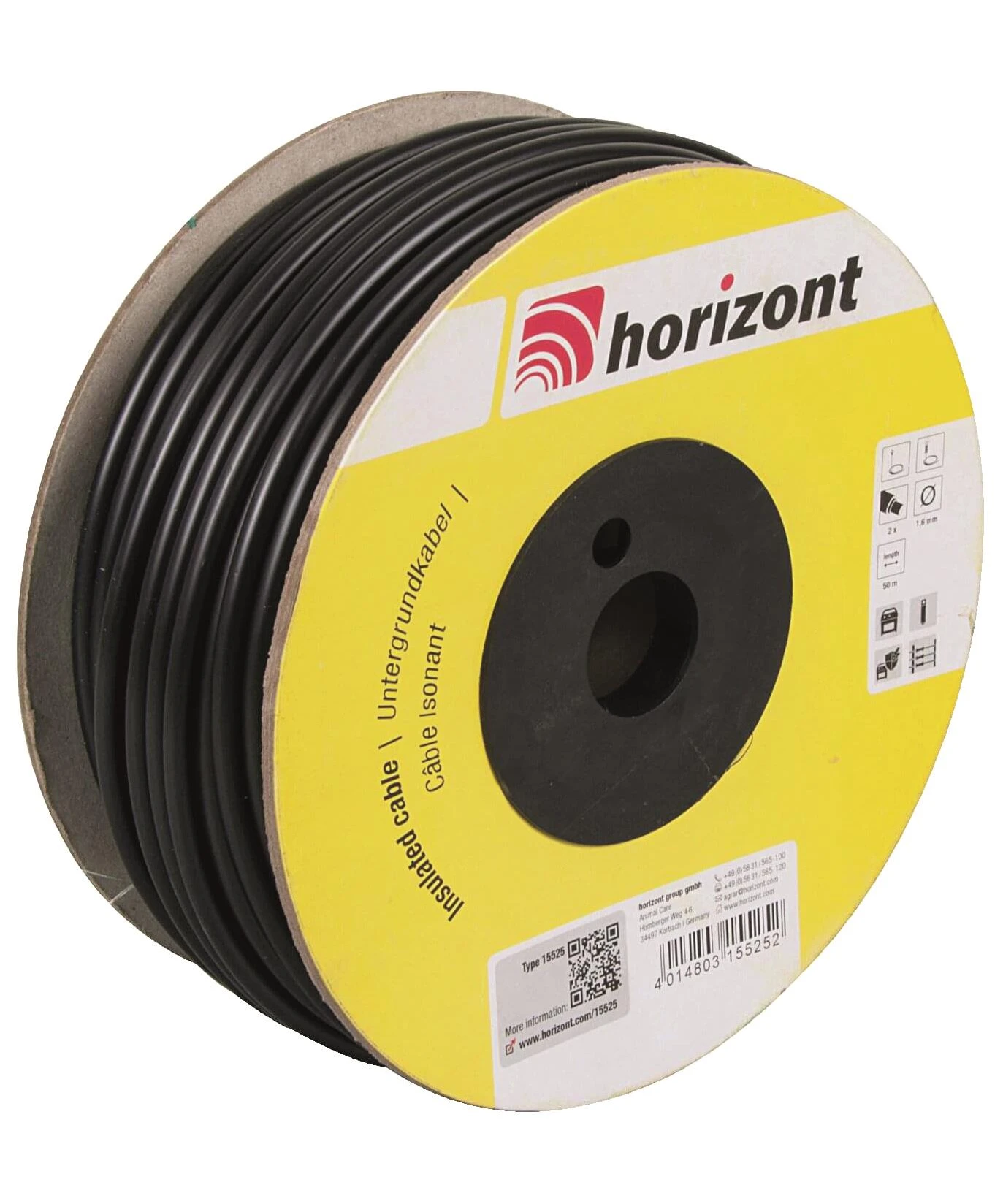 Horizont Jordkabel Isol. 1,6 mm - 50 m