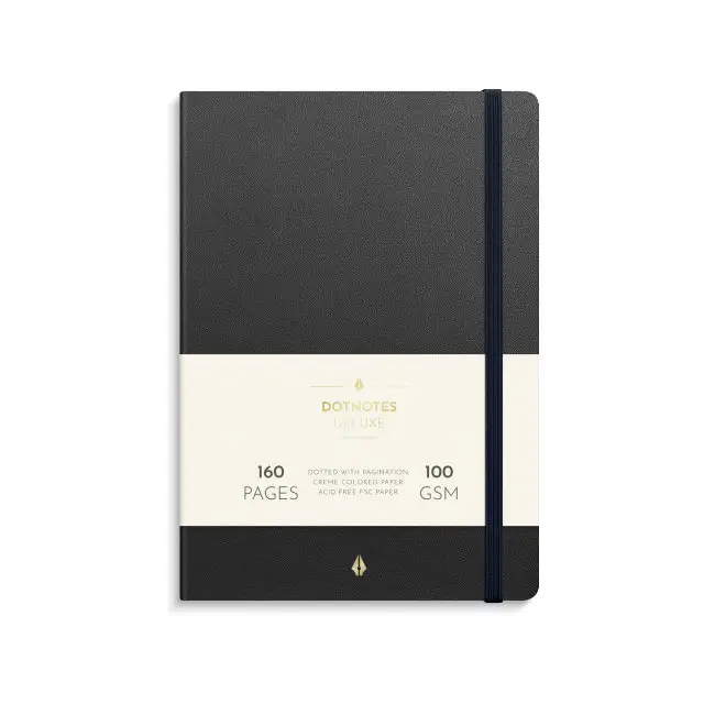 Notesbog - DotNotes Deluxe - A5 - Sort - Køb billigt på Grafical.dk