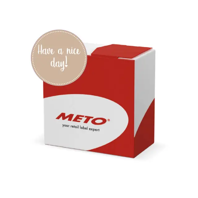 Etiket Meto Have a nice day! Ø80mm brun - 500 stk - Køb billigt på ...