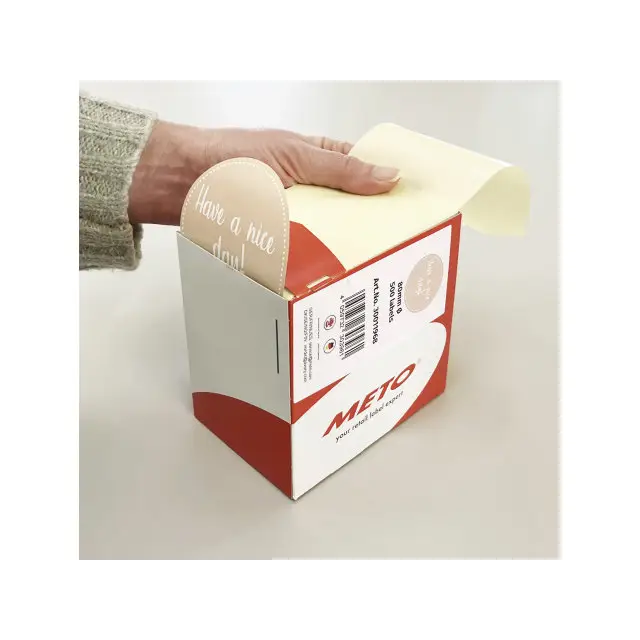 Etiket Meto Have a nice day! Ø80mm brun - 500 stk - Køb billigt på ...