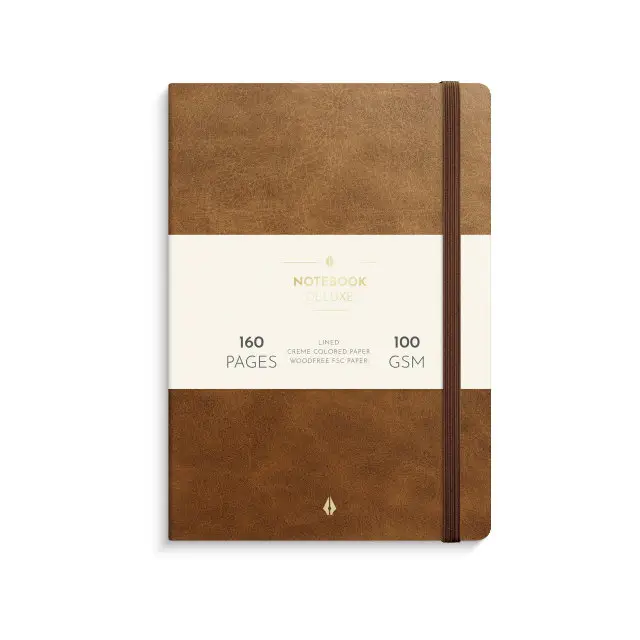 Notebook Deluxe A5 brown - Køb billigt på Grafical.dk