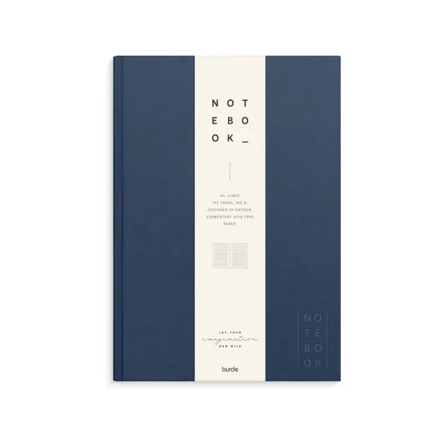 Notebook Textile A4 dark blue lined - Køb billigt på Grafical.dk