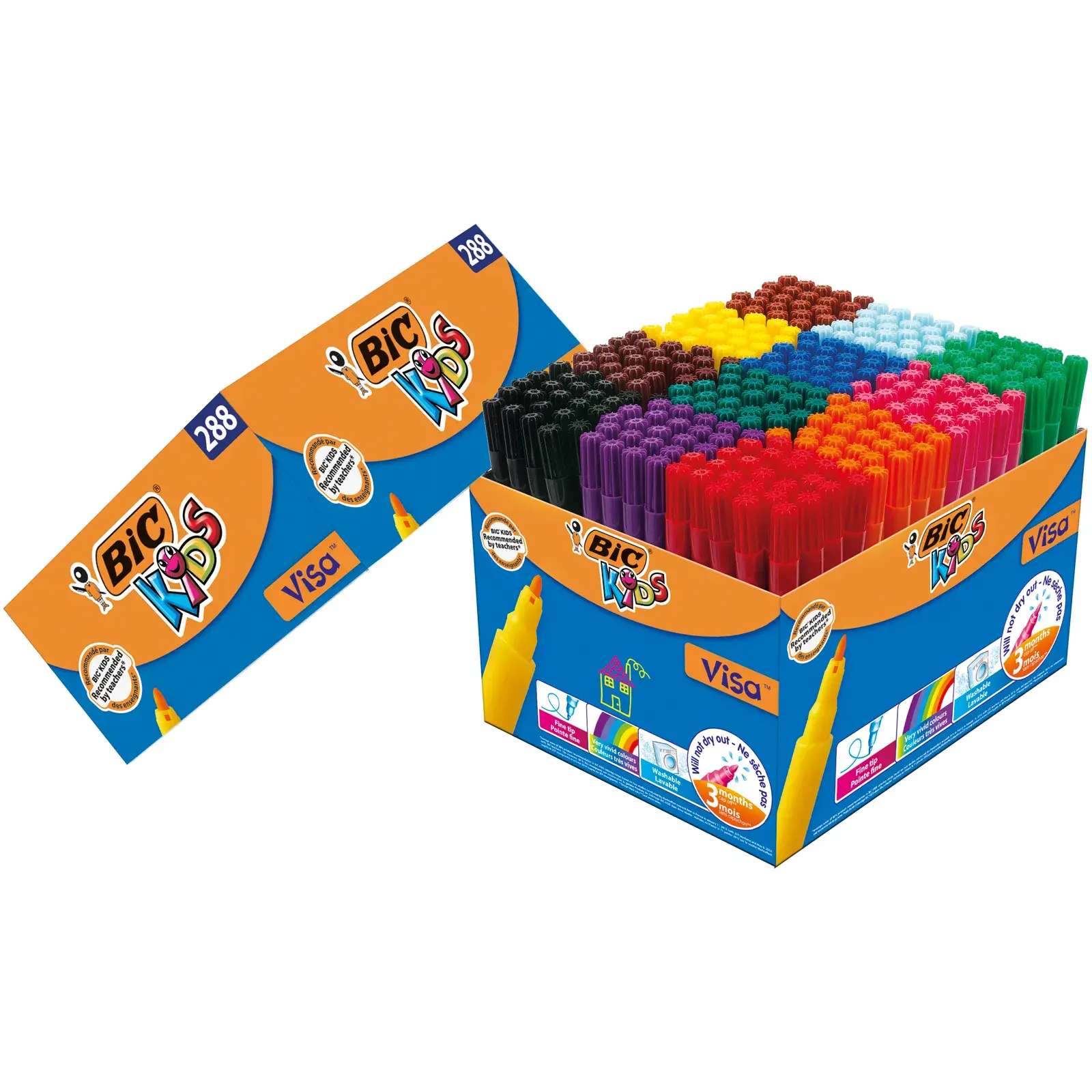 Storkøb af Bic Kids Visa Fin tuscher - 288 stk. 12 forskellige farver
