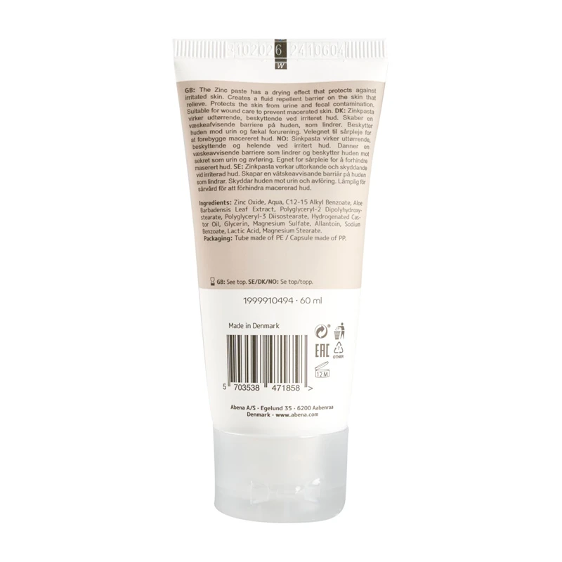 Abena Zinkpasta uden parfume, 60 ml | Køb på mitliv.dk
