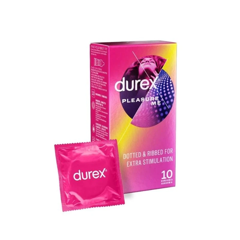 Durex Pleasre Me kondomer med riller & knopper | 10 stk. | Diskret levering!