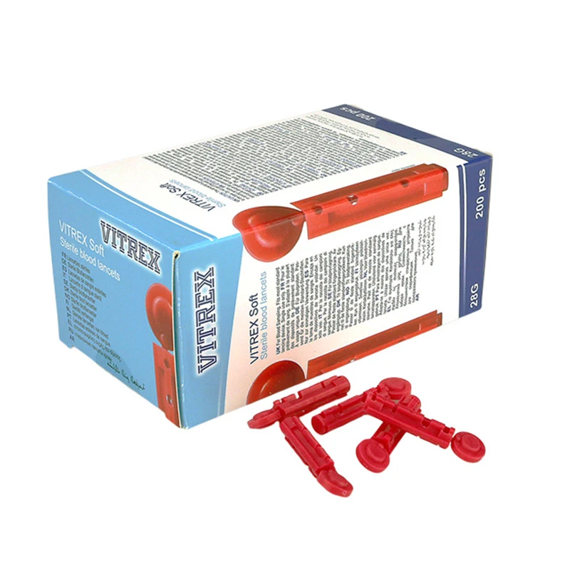 Vitrex Soft lancetter, rød 28G 200 stk.