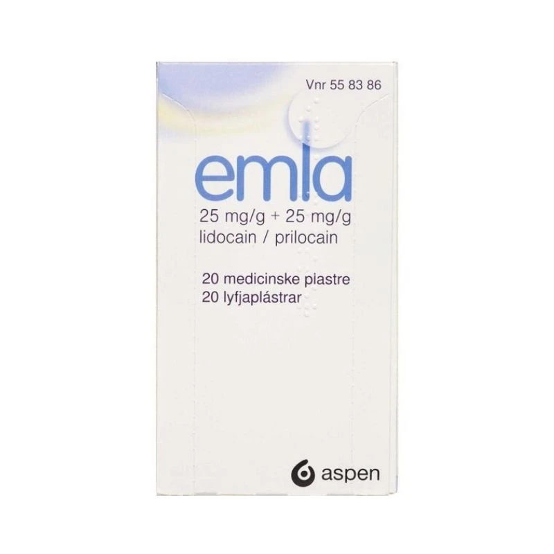 Lokalbedøvende Emla plaster (20 stk.) - Ideel til lokal smertestillelse