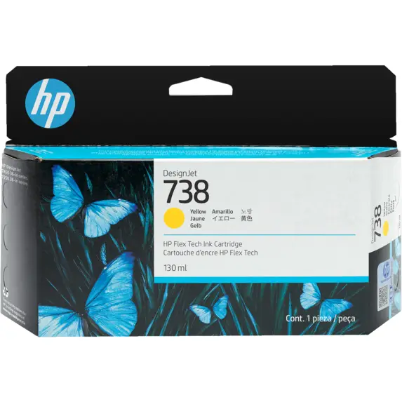 Blækpatroner HP 738 130-ml Yellow DesignJet Ink Cartridge - Køb billigt ...