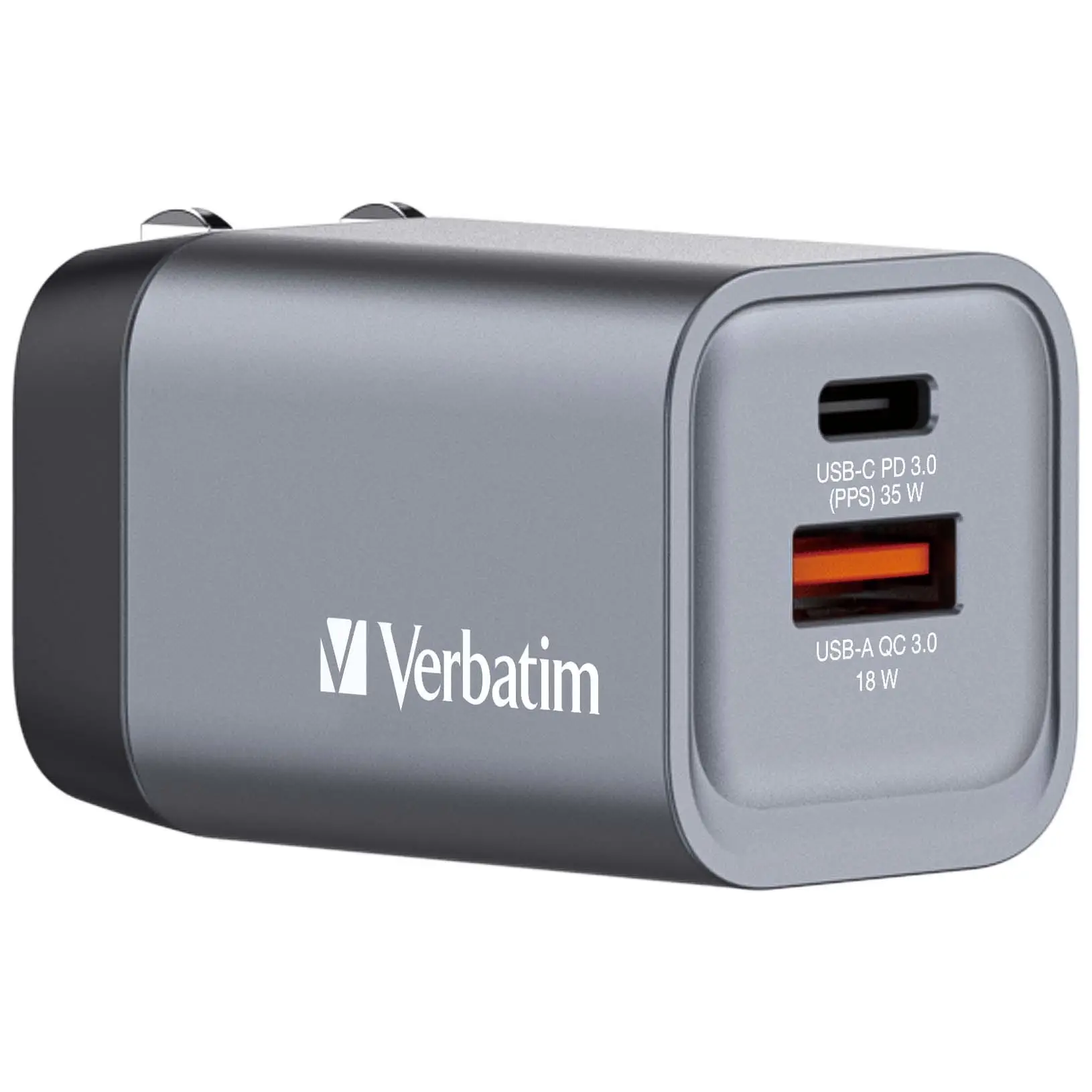 Verbatim GNC-35 GaN Charger 2 Port 35W USB-A/USB-C - Køb billigt på ...