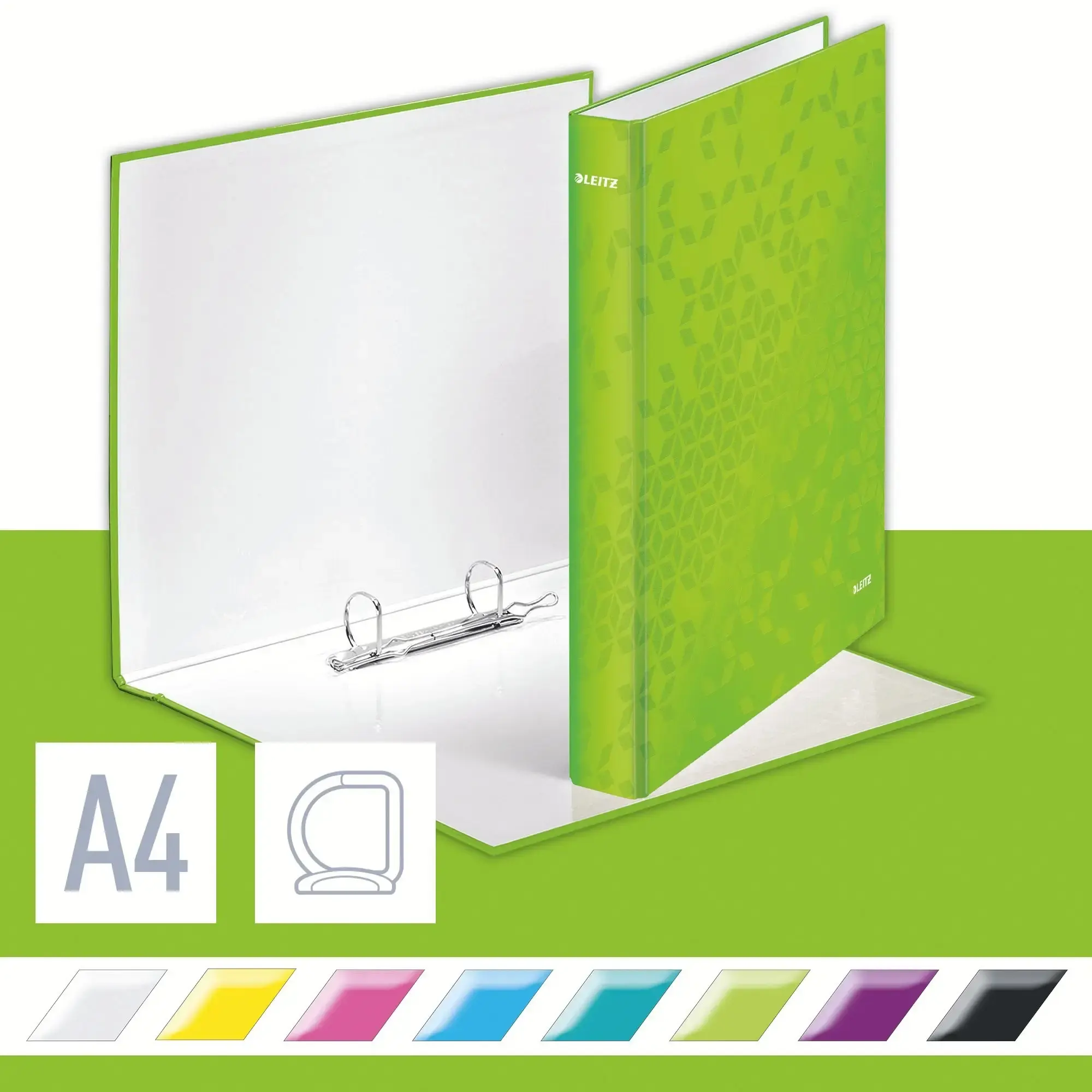 Ringbind Leitz WOW A4+ 2DR 25mm grøn - Køb minimum 10 stk. - Køb ...
