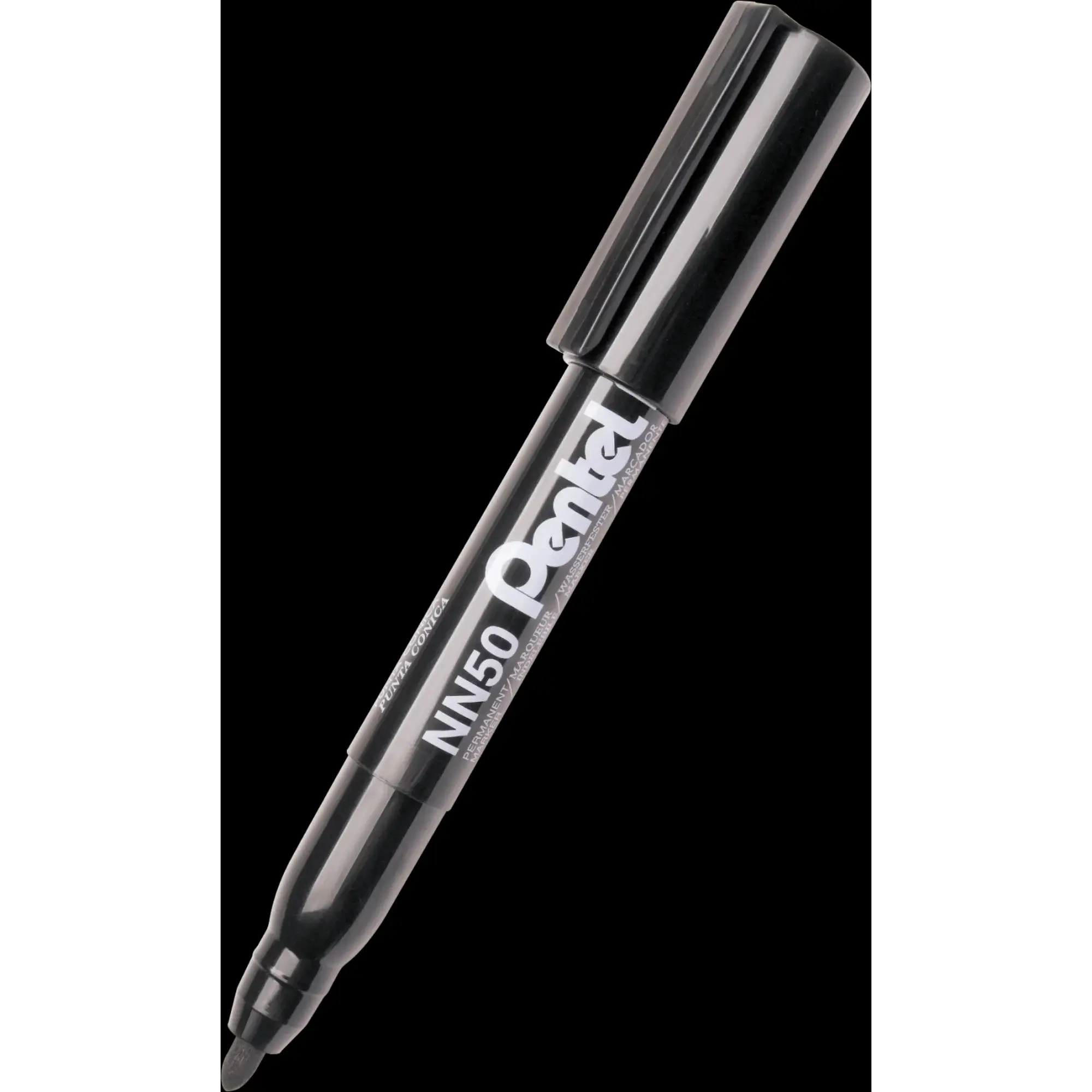 Marker Pentel NN50 sort spids 5mm recycled - 12 stk - Køb billigt på ...