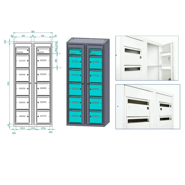 Dueslag 2x6 rum Grå dør D:400 mm » Køb billigt på Grafical.dk