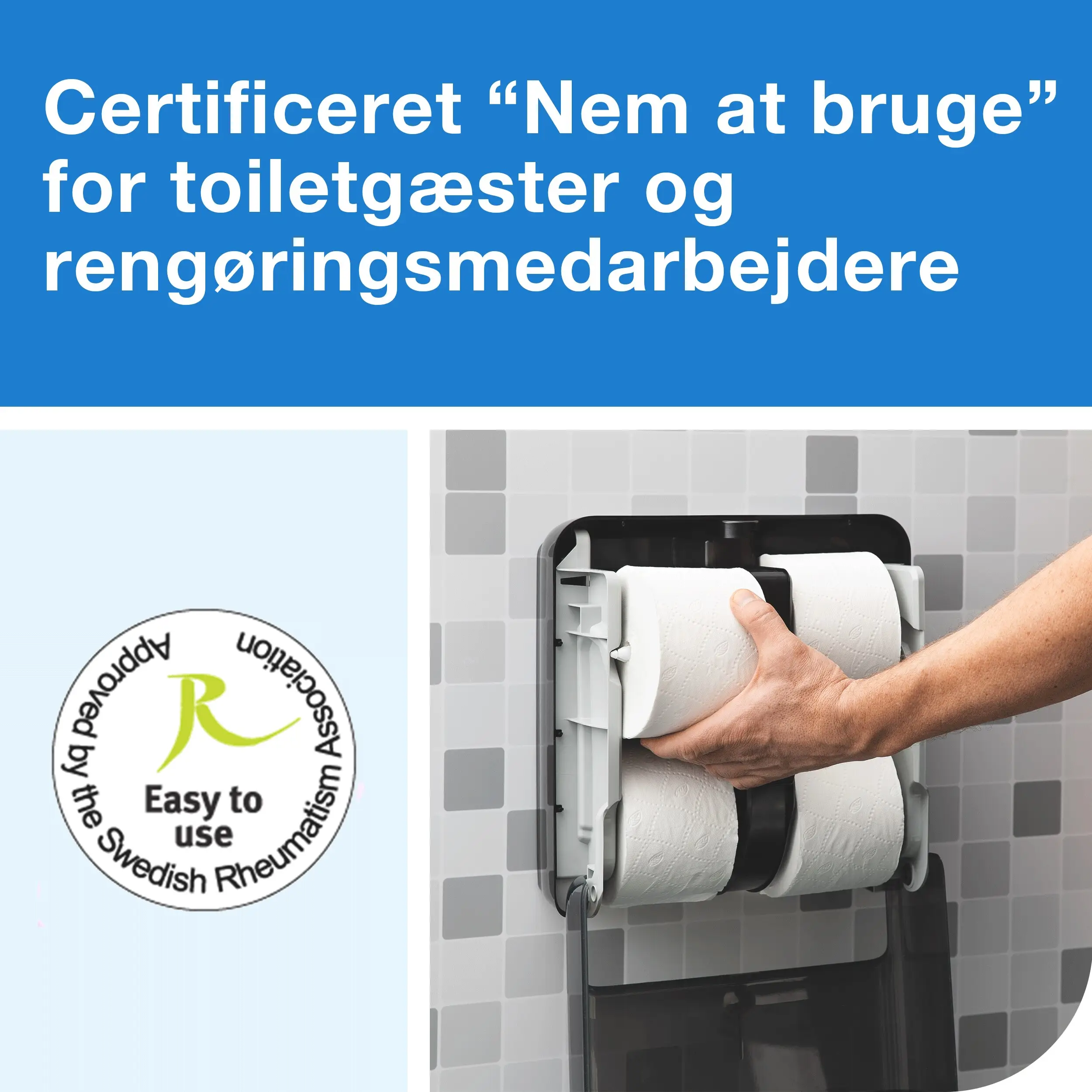 Dispenser Tork OptiServe T7 sort 4 ruller u/hylse 558052 - Køb billigt på Grafical.dk