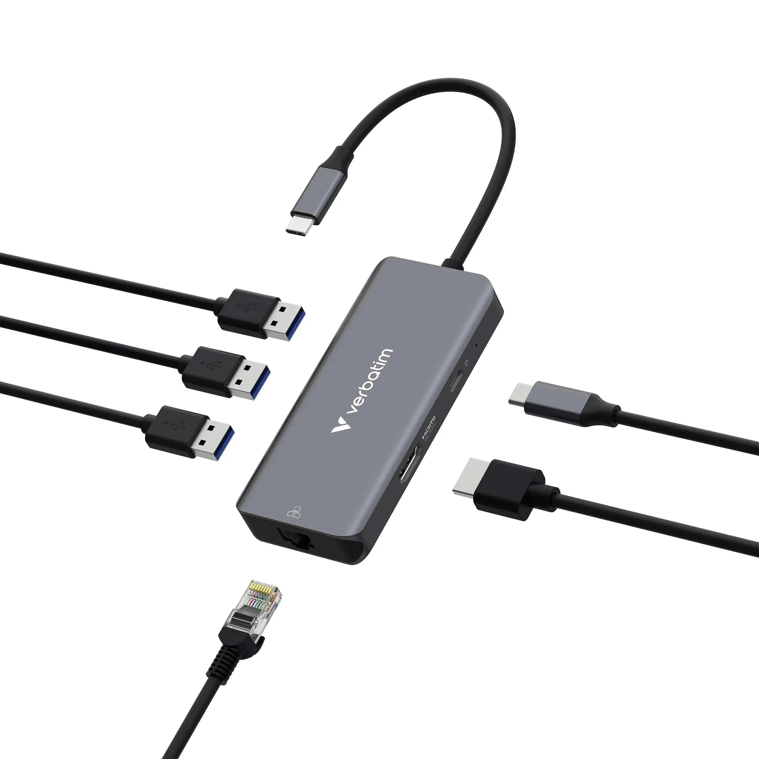 Multiport Hub - Verbatim USB-C Essentials - 6 Porte med RJ45 - Sort ...