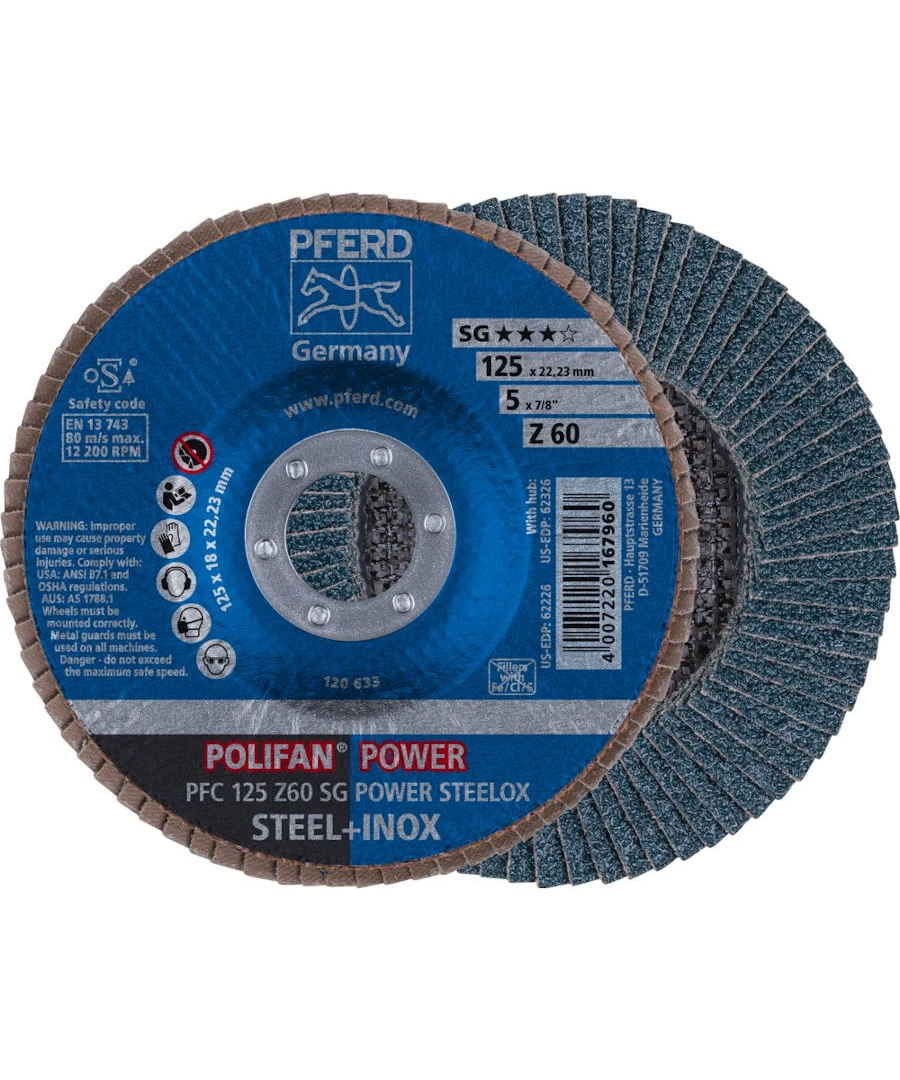 Pferd Polifan Power lamelslibeskive Ø125 Korn Z60