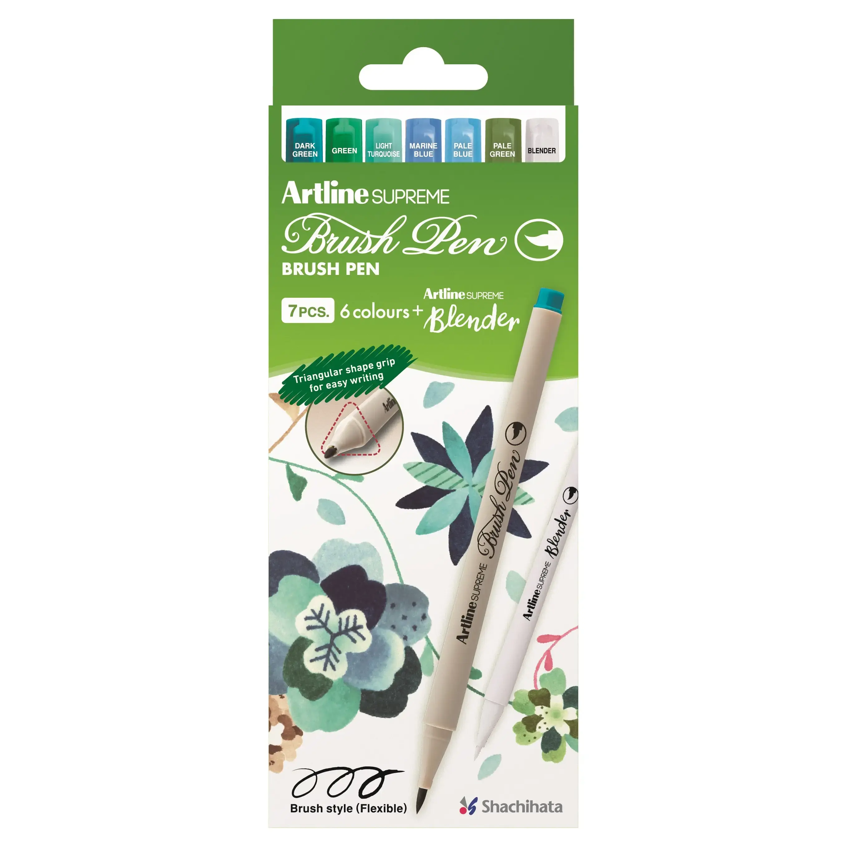Artline Supreme Pensel Pen Botanisk - 6 farver, 1 blender - Køb billigt ...