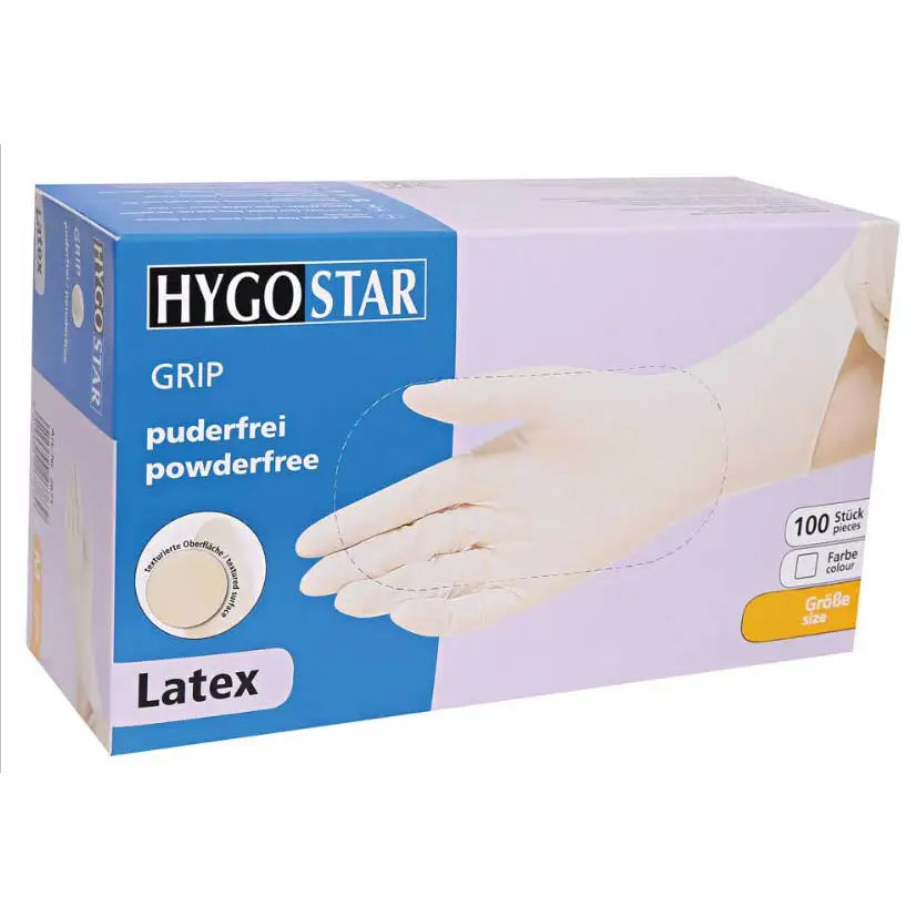 Gummihandsker Hygostar L hvid pudderfri - 100 stk - Køb billigt på ...