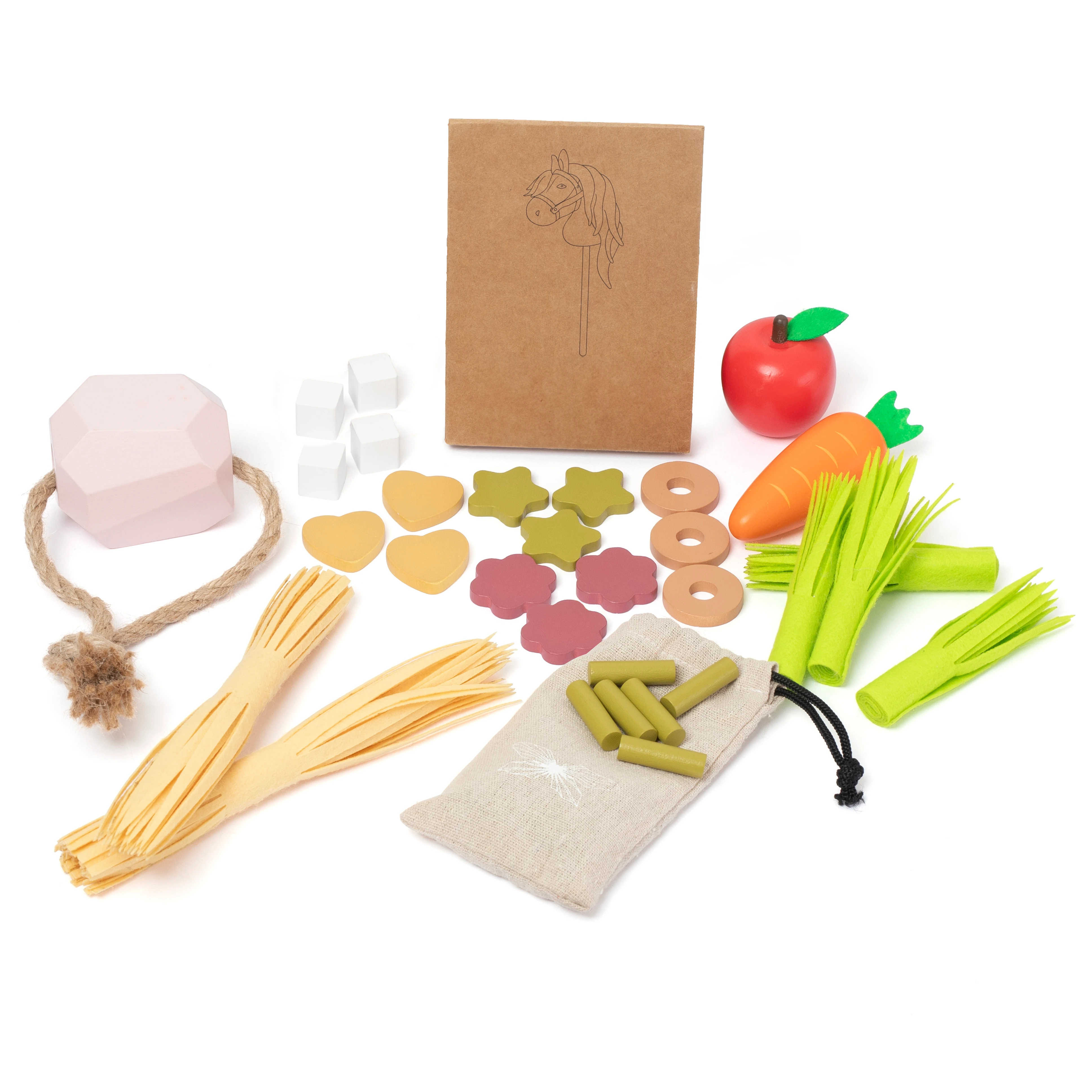 Hobby Horse Feeding set with wooden feed