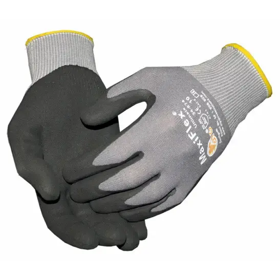 Handsker Maxi-flex grå/sort nylon/lycra nr8 12 par - Køb billigt på ...
