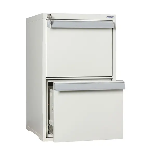 Brandsikkert arkivskab - Fossafe 2 skuffer - A4/Folio - 60P - RAL 9002 » Køb billigt på Grafical.dk