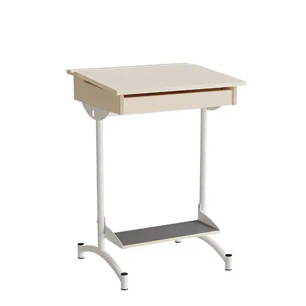 Elevbord 129, lyddæmpende birk laminat, hvid stel » Køb billigt på Grafical.dk