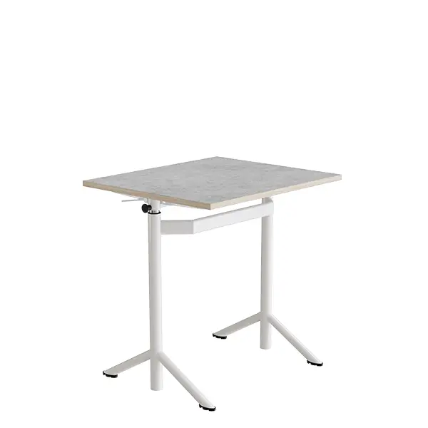 Elevbord Atlas 1132, 700x600mm, lys grå linoleum, hvidt stel » Køb billigt på Grafical.dk